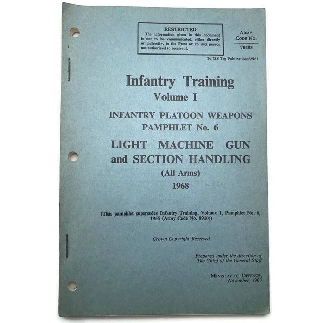 BRITISH LIGHT MACHINE Gun Section Handling Infantry Training Manual ...