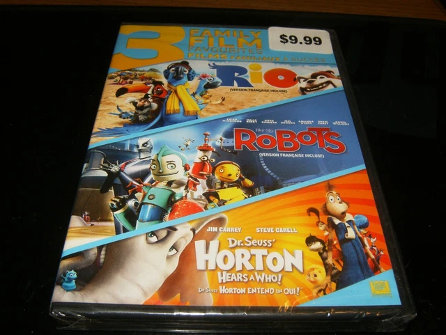 RIO/ROBOTS/DR. SEUSS HORTON Hears a Who! Bilingual, 3-Disc DVD, 2014 ...