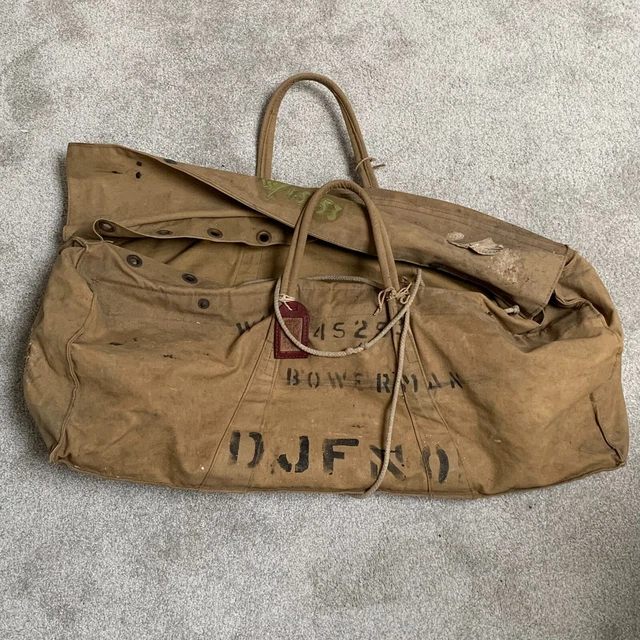 WW2 BRITISH ARMY Canvas Kit Bag Holdall W145253 Bowerman Otranto Troop ...