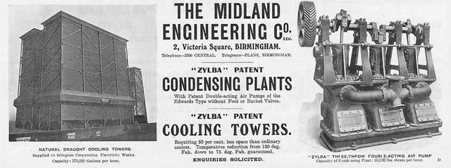 MIDLAND ENGINEERING CO Birmingham; Condensing Plants - Antique Advert ...