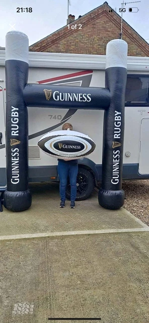 GUINNESS INFLATABLE RUGBY Posts And Ball With Pump £79.00 - PicClick UK