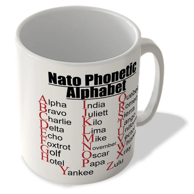 NATO PHONETIC ALPHABET - Alpha Bravo Charlie A to Z - Mug £9.99 ...