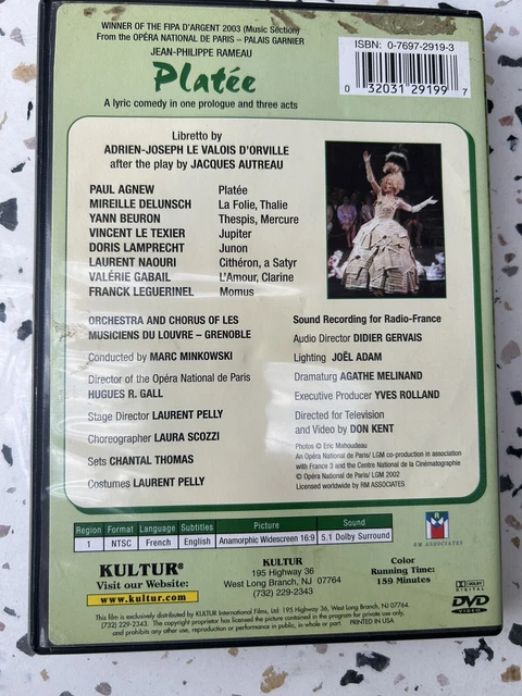 RAMEAU DVD PLATÉE . Opéra National De Paris. Minkowski. (2004) 2 Discs ...