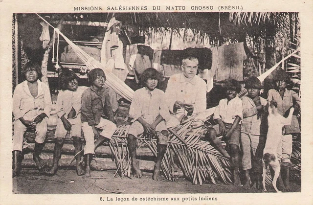 MISSIONS SALÉSIENNES DU Matto Grosso-La leçon de catéchisme aux petits ...