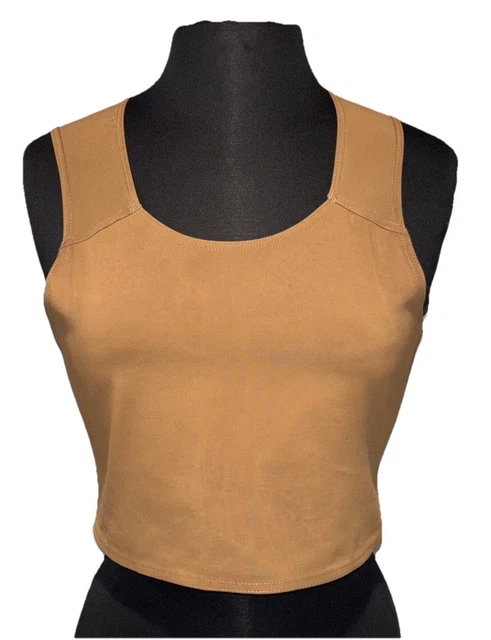 SPECTRUM SHORT BINDER Size Large Deep Brown Half Crop Tank £24.10 ...