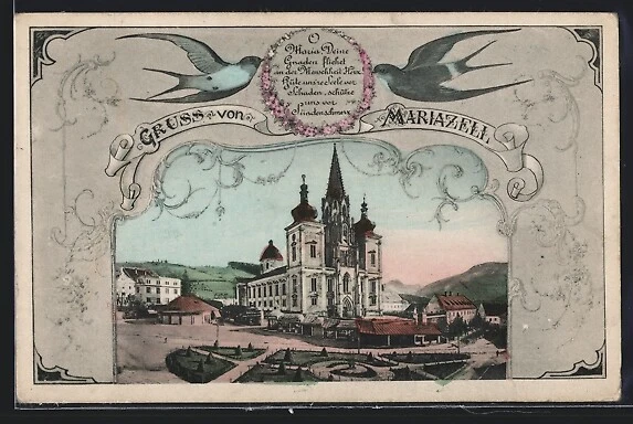 ANSICHTSKARTE MARIAZELL, PARTIE an der Kirche EUR 7,00 - PicClick FR