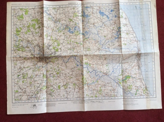 WW2 1940 BRITISH Military Army Map Norwich & Great Yarmouth Home Guard ...