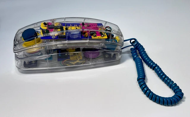 VINTAGE CONAIR CLEAR TRANSPARENT NEON PHONE 1980s Retro Model SW205 £72 ...