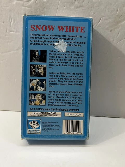 SNOW WHITE - (VHS 1400) 1987 Interglobal Home Video ALT version £7.73 ...