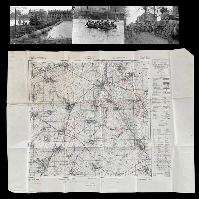 RARE! WWII 1944 Operation Queen German Defenses Army Assault Map ...