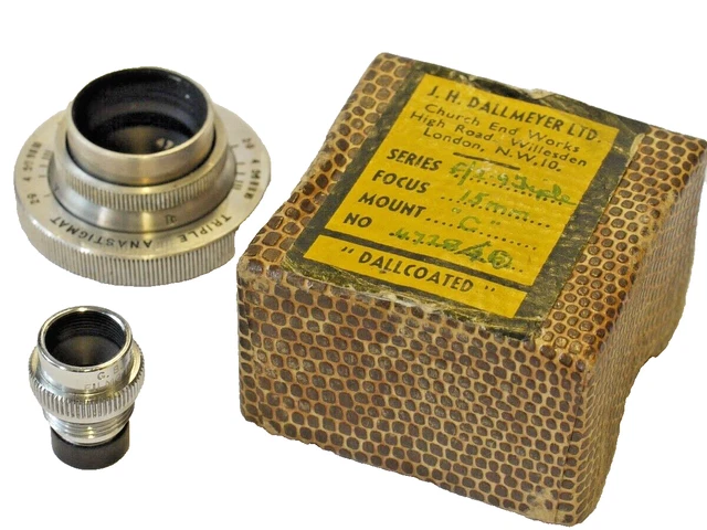 DALLMEYER 15MM F2.9 Triple Anastigmat Dallcoated chrome C mount lens ...