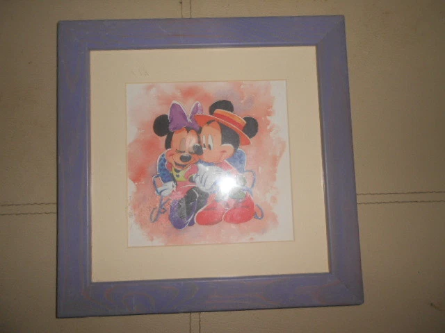 MICKEY MOUSE AND Minnie Mouse In Square Picture Frame EUR 10,46 ...