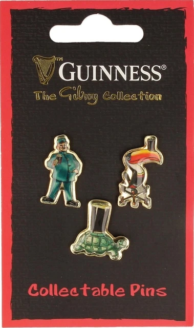 GUINNESS GILROY CHARACTERS set of 3 pin badges. Licensed Guinness ...
