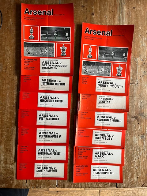 COLLECTION OF 28 Arsenal Programmes from the 1971-72 Season £10.78 ...