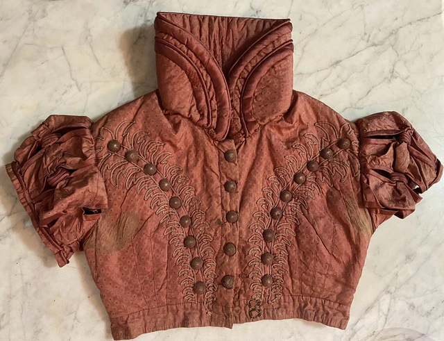 AUTHENTIC C1805 ANTIQUE Ladies Regency Period Red Silk Spencer Jacket ...