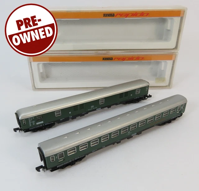 N GAUGE ARNOLD 3221 0324 - 2x Passenger Cars -DB Green Coaches (CON13 ...