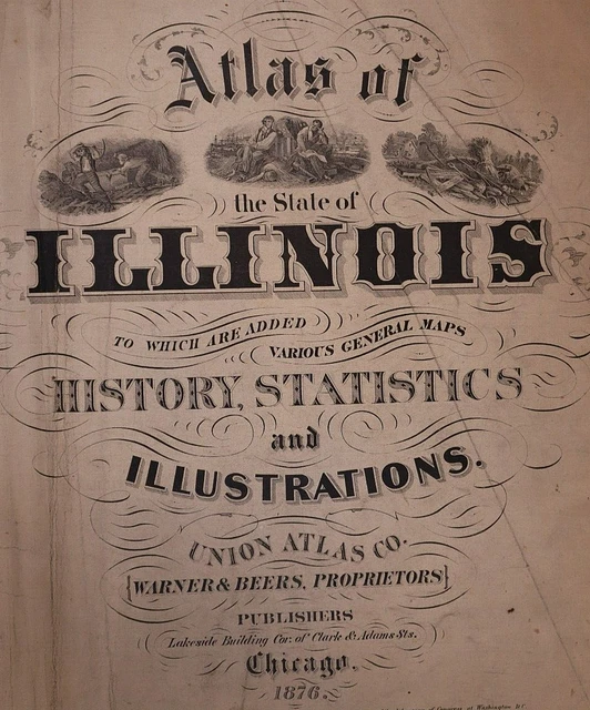 1876 PLAT ATLAS Map ~ St CLAIR Co.- BELLEVILLE, ILLINOIS / WASHINGTON ...