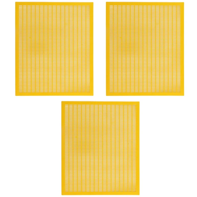(YELLOW)3PCS PLASTIC BEE Queen Protect Excluder Trapping Grid Net Tool ...