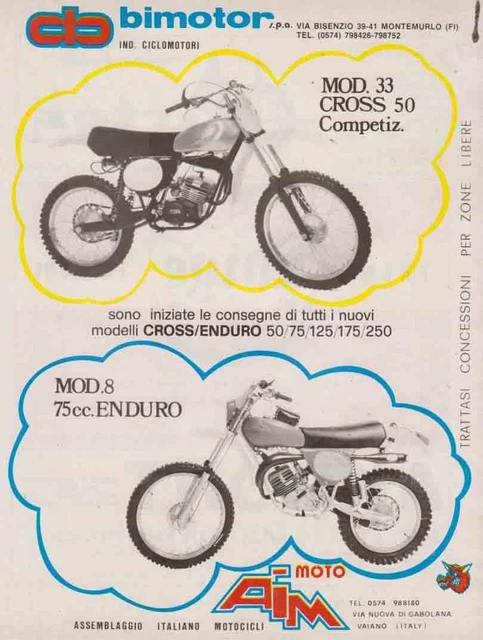 ADVERTISING PUBBLICITÀ-MOTO BIMOTOR AIM 50 1978 PEREGO MOTOITALIANE ...
