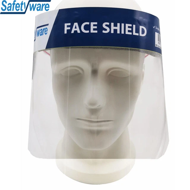 SAFETYWARE SAFETY FULL Face Shield Mask Reusable Clear Pet Protection ...