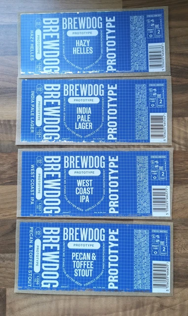 BREWDOG - 4 craft beer can label bundle - all different, no duplicates ...