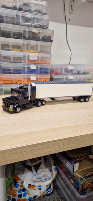 LEGO CITY CUSTOM peterbilt truck with sleeper cab (Black) + Fridge ...