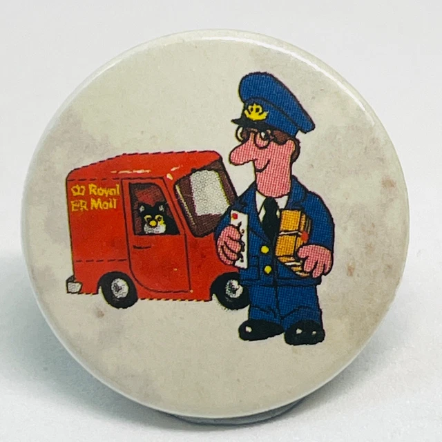 POSTMAN PAT VINTAGE Pin Button Badge Van Greendale BBC Children's TV ...