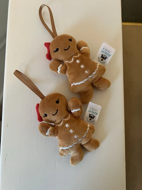 JELLYCAT FESTIVE FOLLY Gingerbread Ruby Tree Decorations Christmas X 2 ...