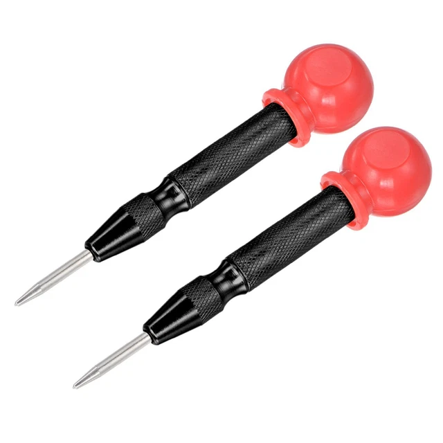 5& SPRING-LOADED AUTOMATIC Center Hole Punch Puncher Black with Cap ...