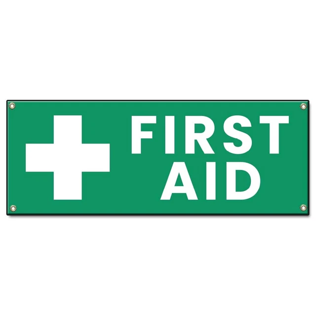 FIRST AID CROSS Banner Concession Stand Food Truck Single Sided £18.68 ...