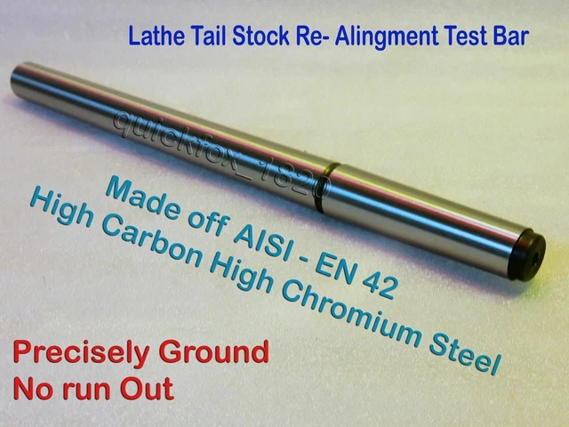 LATHE TAIL STOCK Head Stock Alignment Test Bar En-42 Alloy Steel Mt3 ...
