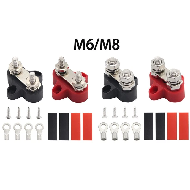 DUAL STUD POWER and Ground Junction Block Positive Insulated for Boat £ ...