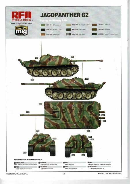 RYEFIELD MODEL RM-5031 1/35 Sd.Kfz.173 Jagdpanther Ausf.G2 decals only ...