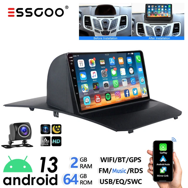 9& AUTORADIO APPLE Carplay Android 13 GPS Navi 64G RDS Für Ford Fiesta 2008-2016 EUR 149,99 ...