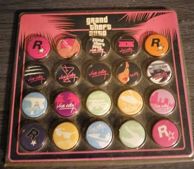 NEW GRAND THEFT Auto: Vice City Promotional Pin Button Set (ORIGINAL ...