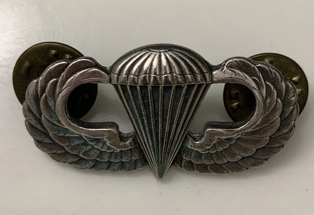 VINTAGE US ARMY Airborne Jump Wing Paratrooper Badge Pin S21 GI ...