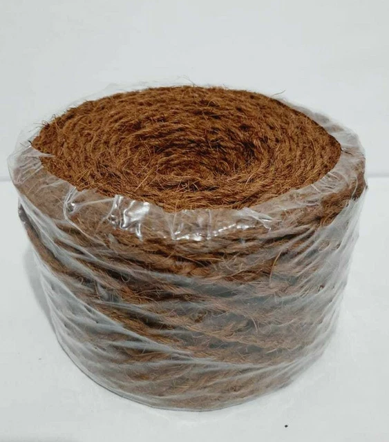 COCONUT HUSK COIR Fiber Rope Coconut Coir Twisted Handmade Natural 100m ...