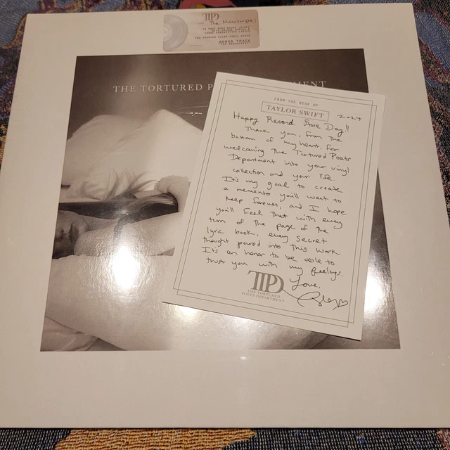 TAYLOR SWIFT REAL Rsd Note Tortured Poets Department Vinyl Record Store ...