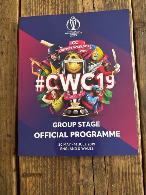 ICC CRICKET WORLD Cup 2019 Group Stage Official Programme £4.50 ...