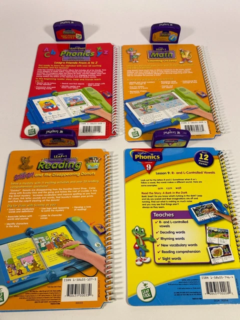LEAPFROG LEAPPAD LEARNING System Lot 4 Books and 6Cartridges with ...