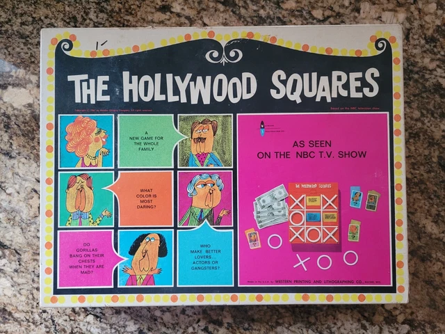 THE HOLLYWOOD SQUARES ~Vintage Board Game 1967- Complete - Watkins ...