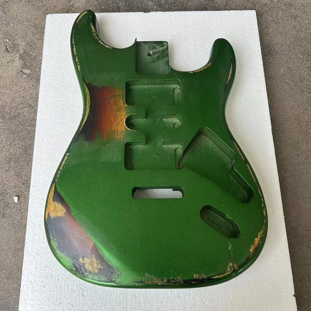DARK GREEN HEAVY relic vintage ST electric guitar body kit DIY $149.99 ...