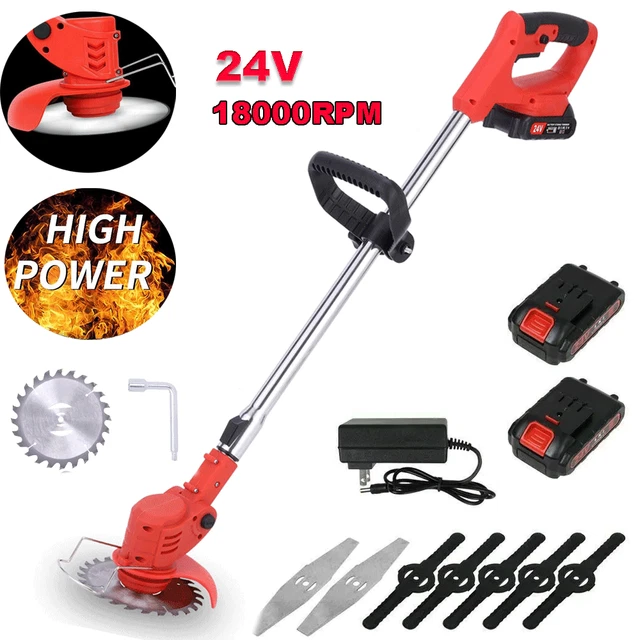ELECTRIC CORDLESS GRASS String Trimmer Lawn Edger Weed Wacker Cutter w ...
