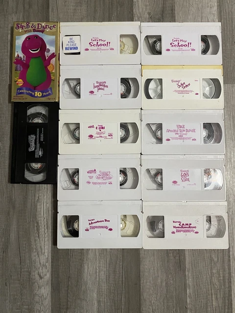 BARNEY THE PURPLE Dinosaur VHS Lot Of 9 Tapes 90s Cartoon Video ...