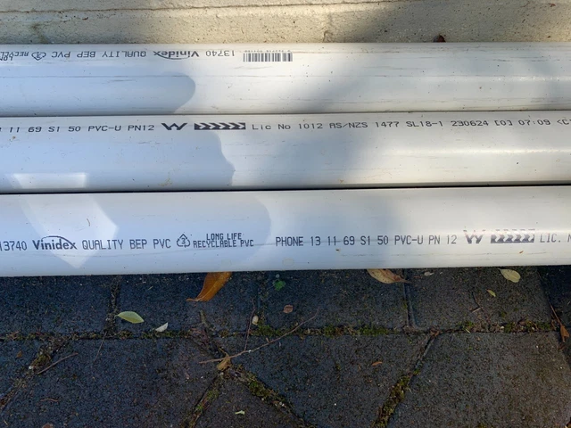 VINIDEX PVC CLASS 12 PVC U 50mm x 6m lengths high pressure high quality ...