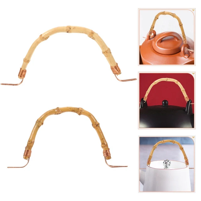 2 PCS RATTAN U-shape Pot Handle Handles for Teapots Kettle Replacement ...