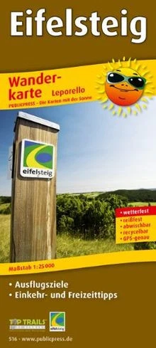 WANDERKARTE EIFELSTEIG: MIT Ausflugszielen, Einkehr- ... | Livre | état ...