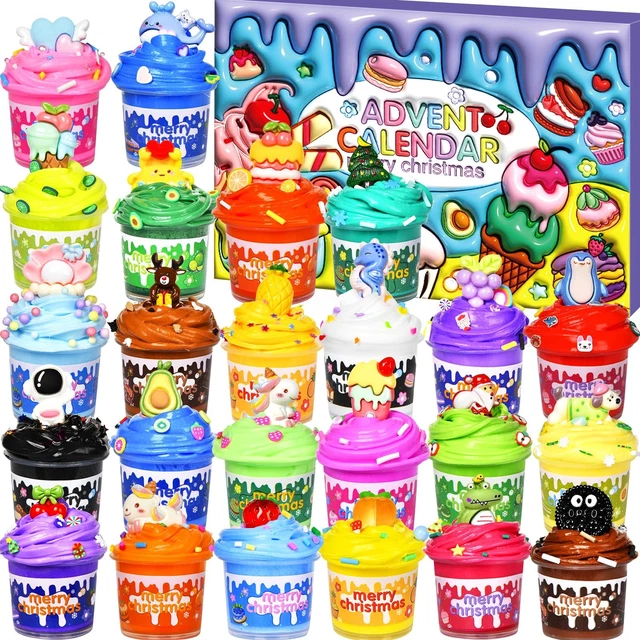 SLIME ADVENT CALENDAR 2025 Christmas Countdown Calendar for Kids 24 ...