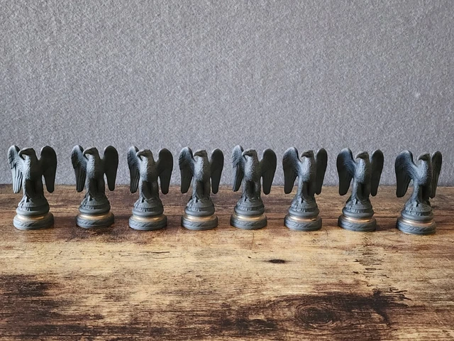 BLACK PAWN ROMAN Eagle Chessmen of the Gods Franklin Mint Chess pcs ...