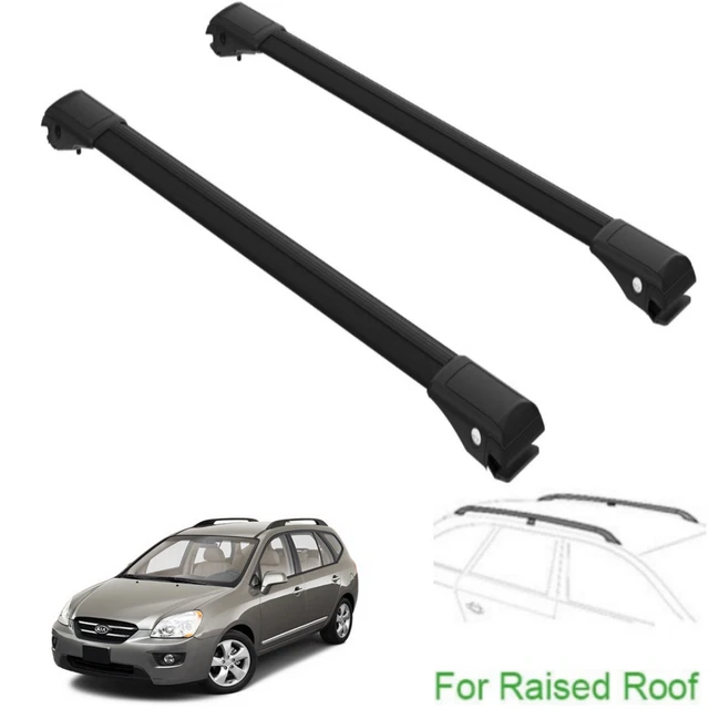FITS KIA RONDO/CARENS 2006-2013 Roof Rack Cross Bars Carrier Rail Black ...
